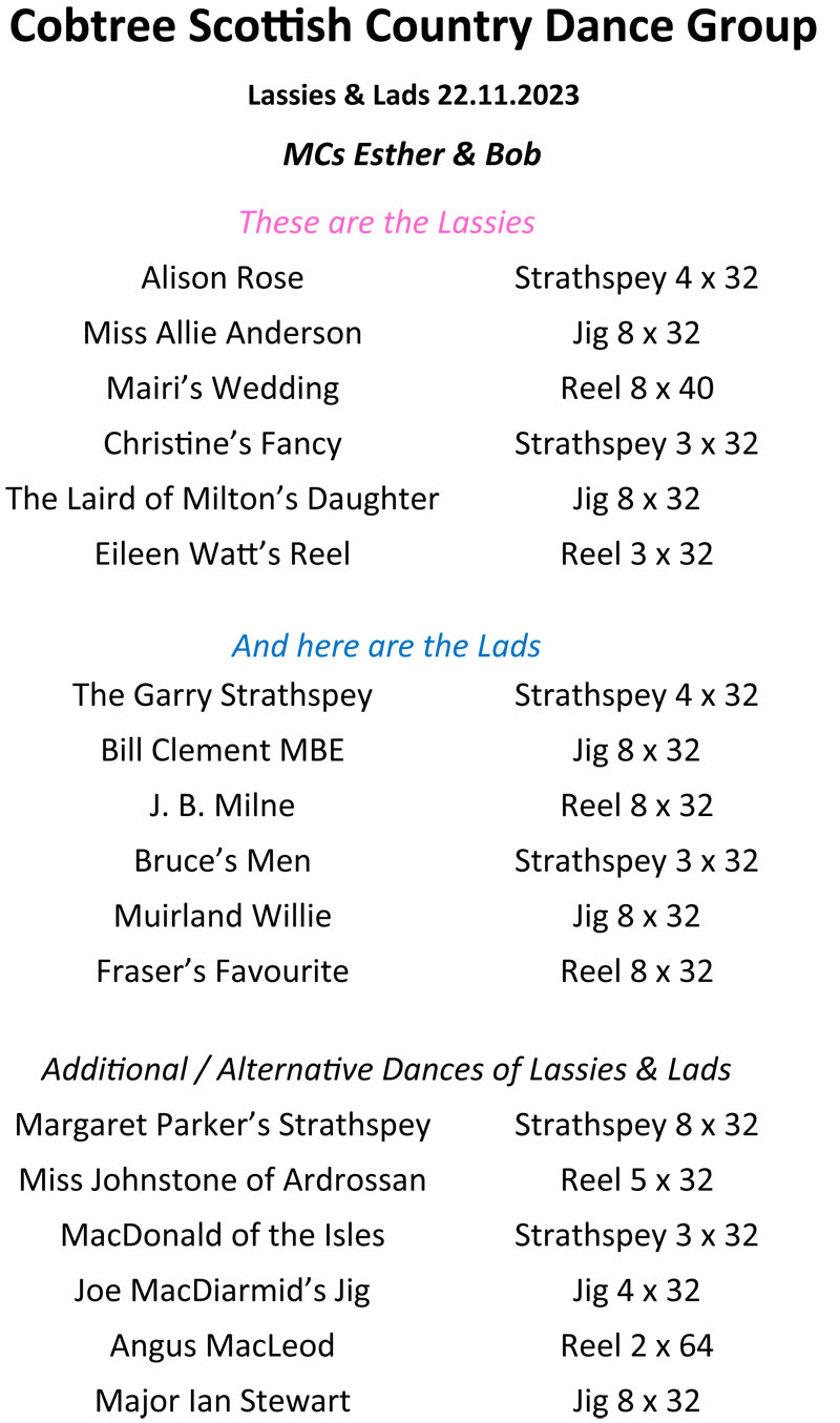 Clubnight Programme